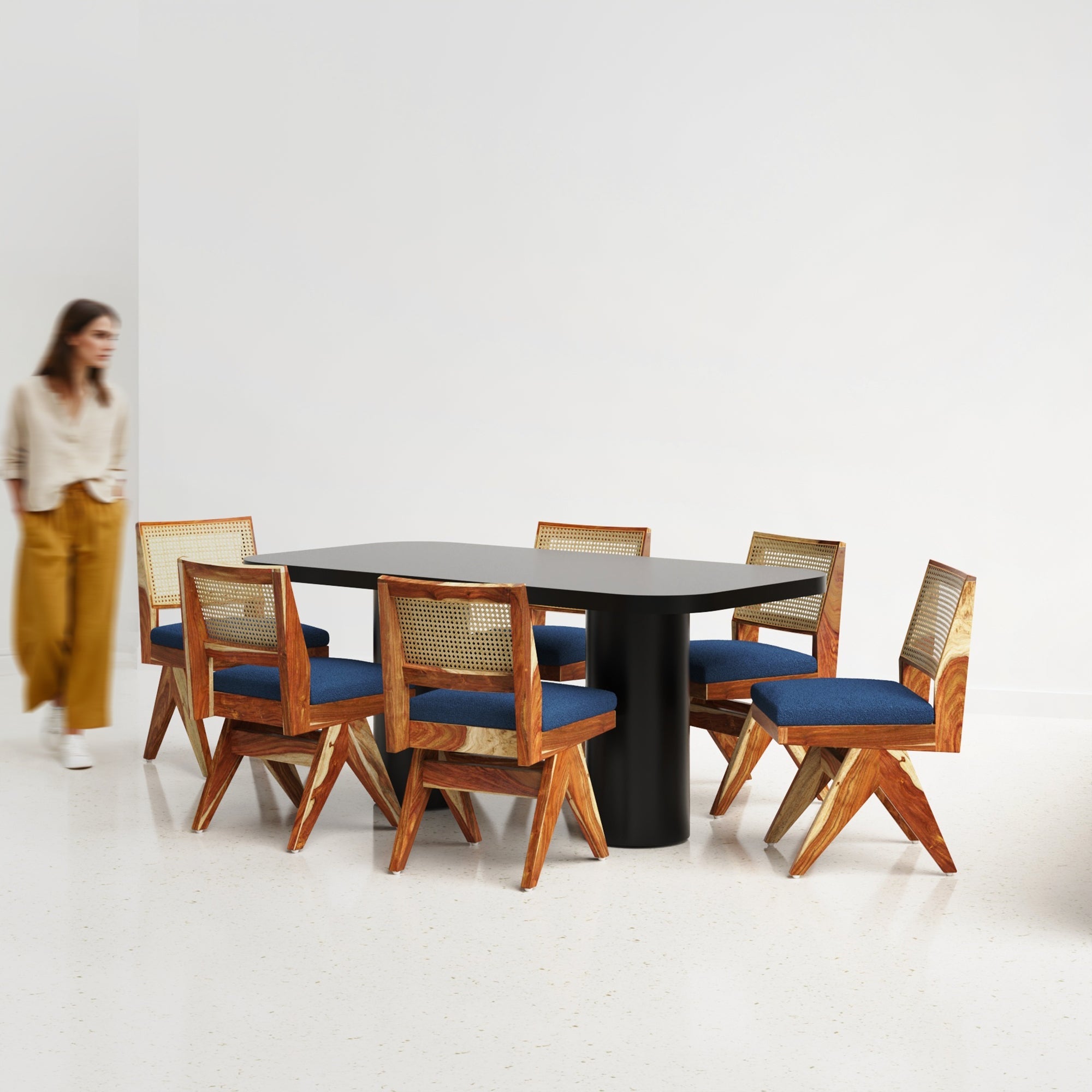 Alba-Jean Dining Table Set - 6 & 8 Seater/ All sizes | Crafts Mill Bespoke Furniture
