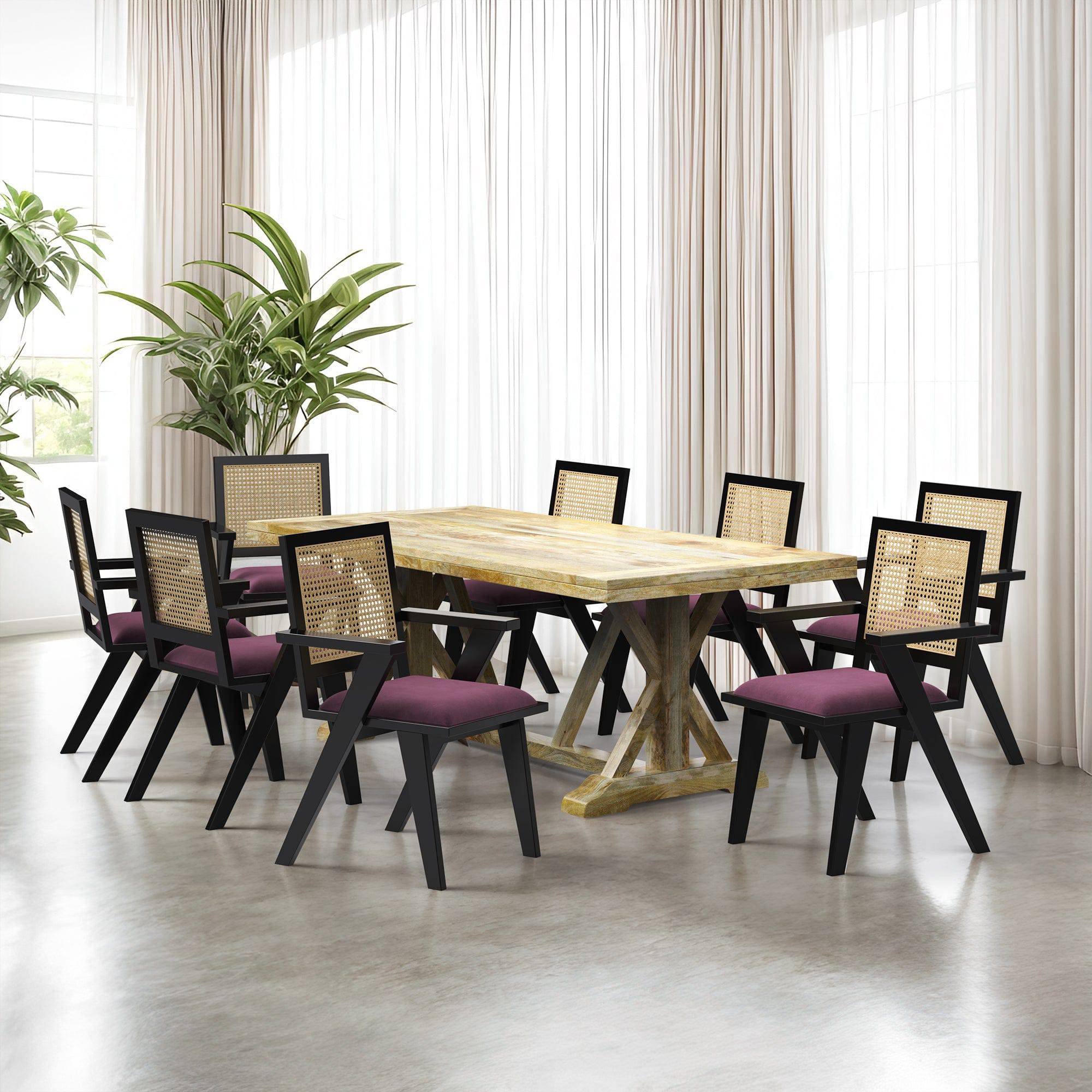 Gable-Flora Dining Table Set- 6 & 8 Seater/ All sizes | Crafts Mill Bespoke Furniture