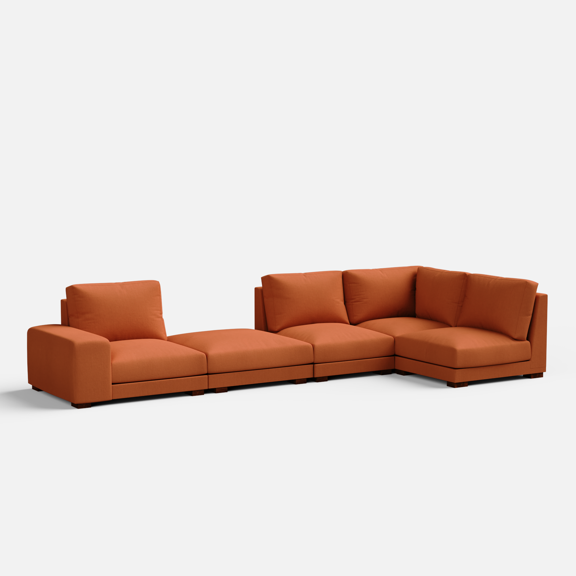 Derek modular right arm 4 seater sofa with ottoman - 133.5" | 62" Left ...