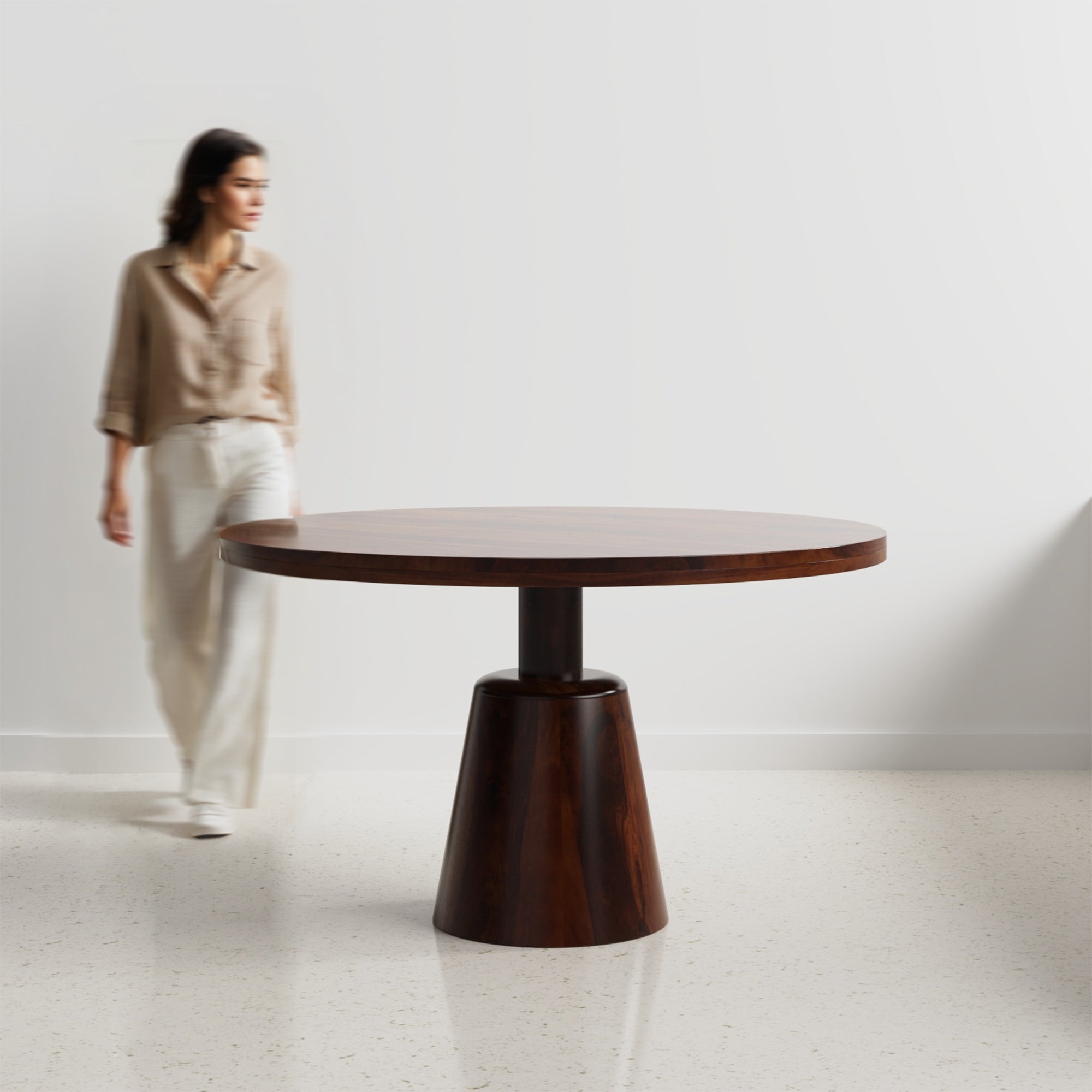 Yukon Luxury Dining Table - Large 130 cm Teak Stained Sheesham | Crafts ...