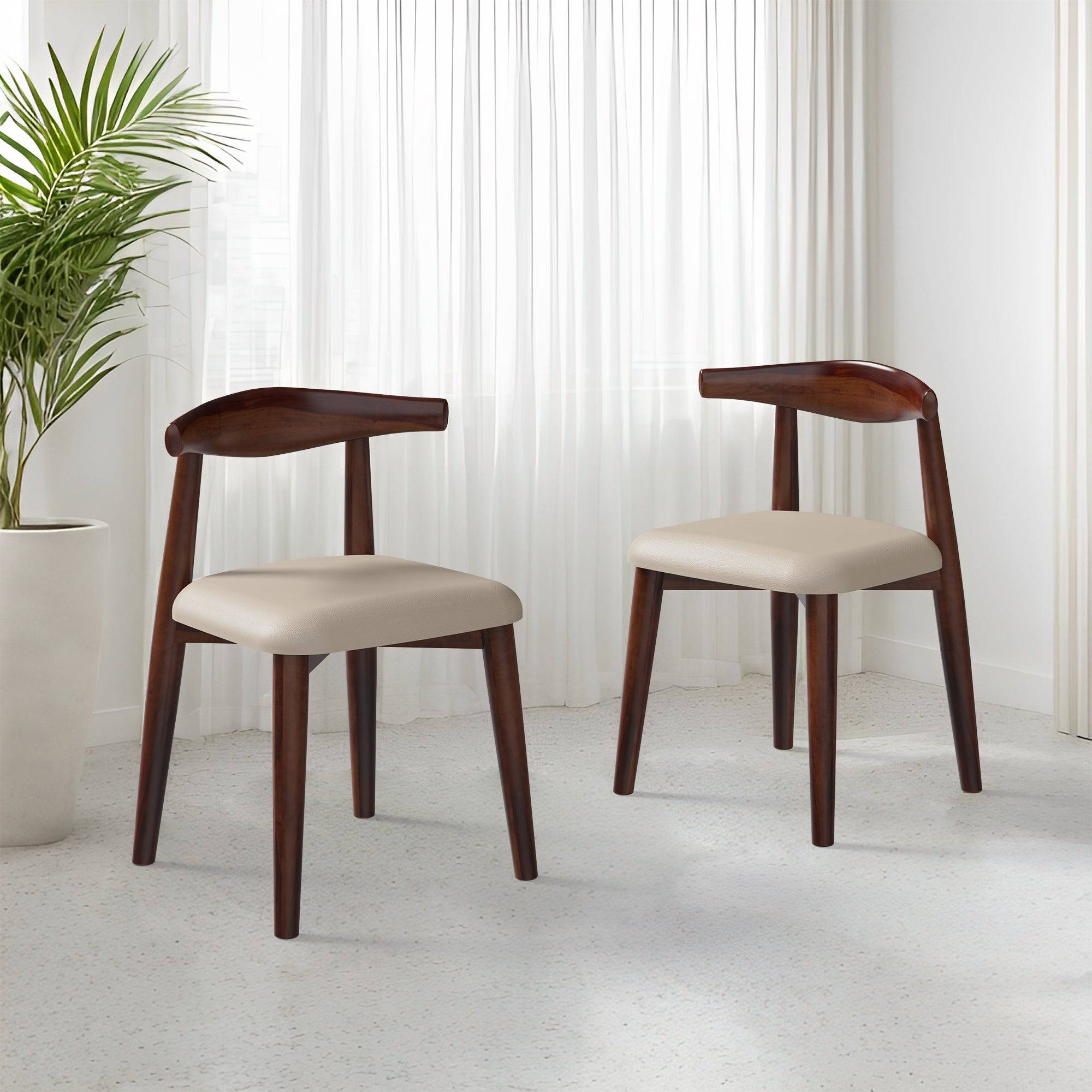 Arendt Chair solid Sheesham wood Mahogany finish Chair - Set of Two ...