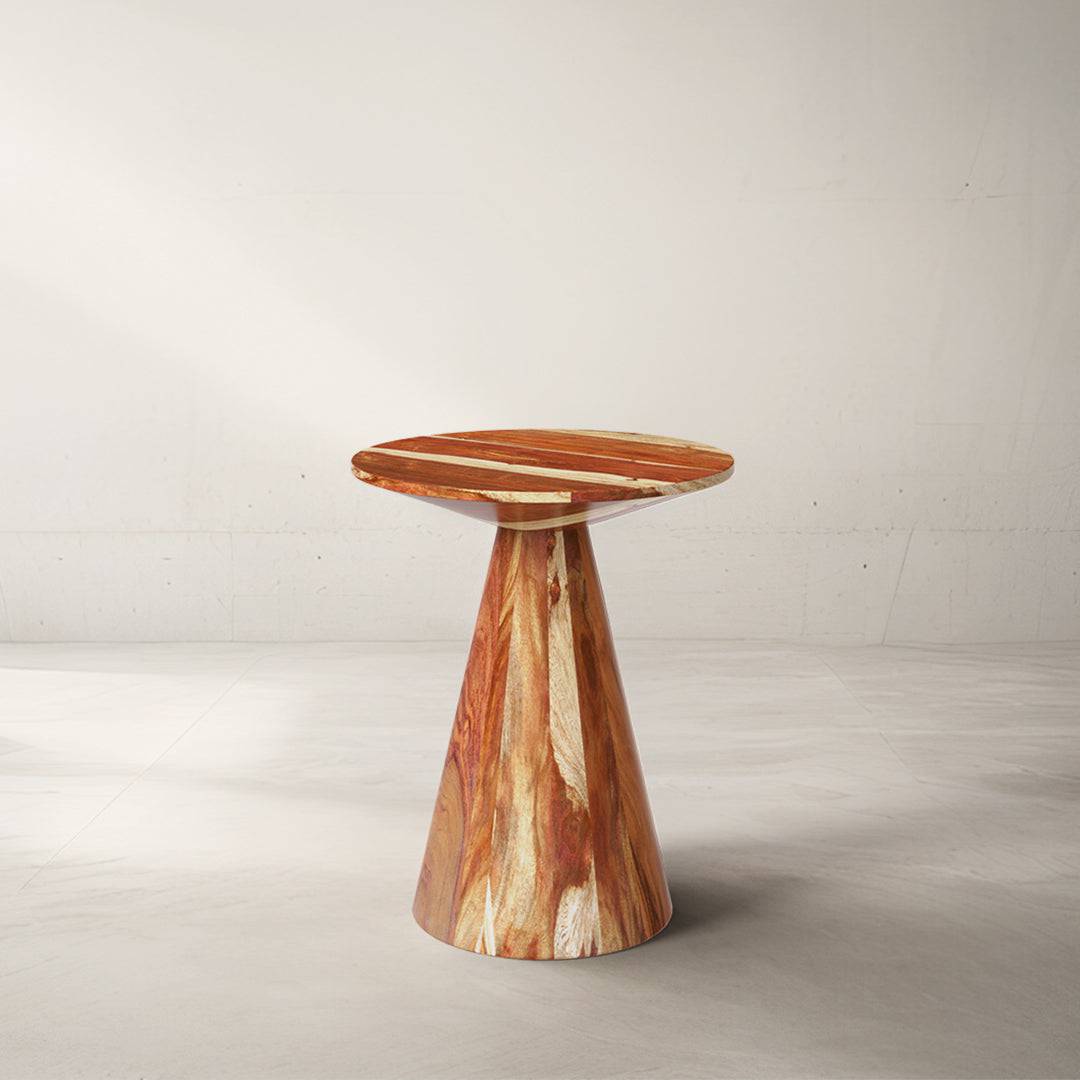 Craftsmill Yukon Side Table: Premium Sheesham Wood, Pedestal Design ...