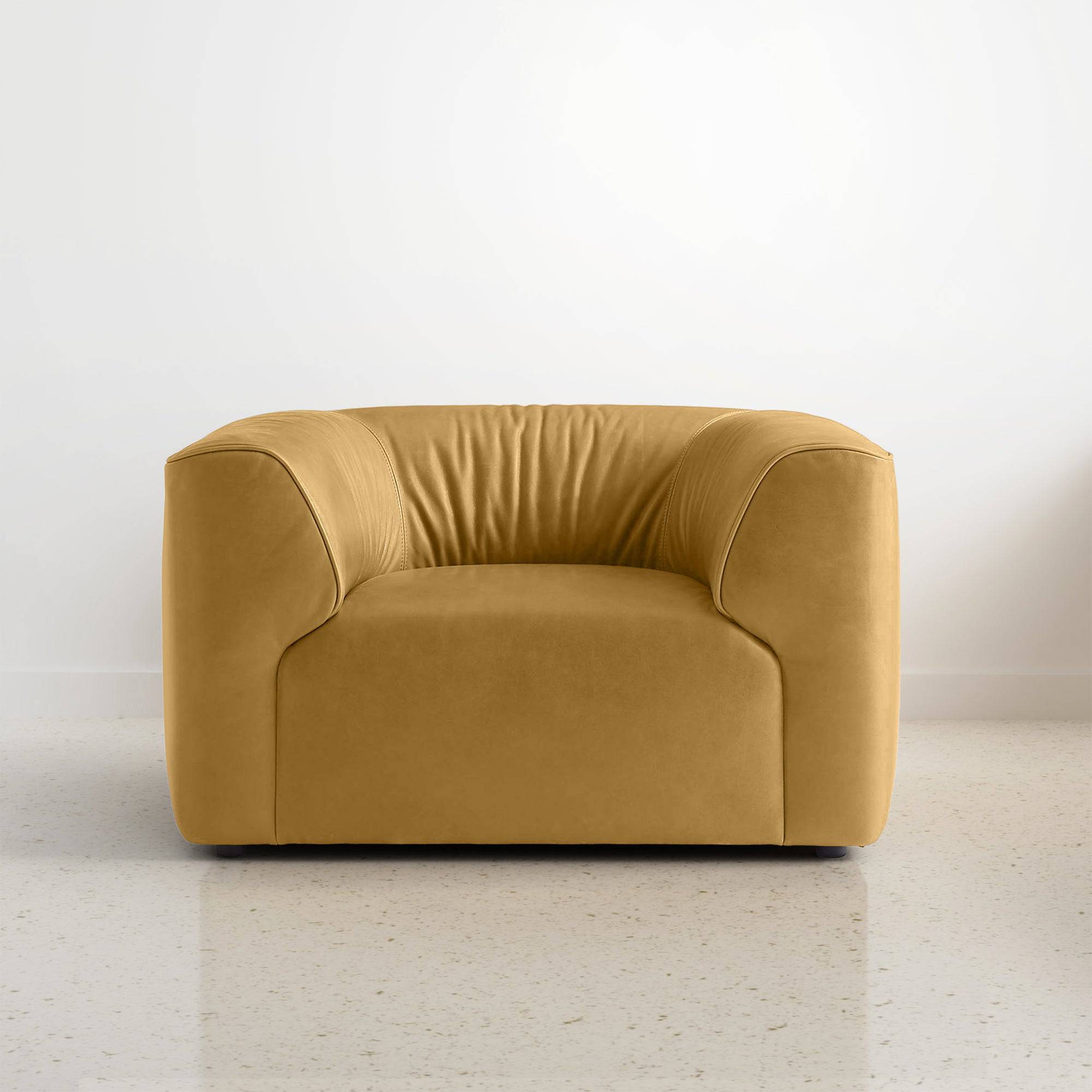Alejandro 1 Seater Sofa - 42": Minimalist Elegance in Mustard Vegan ...